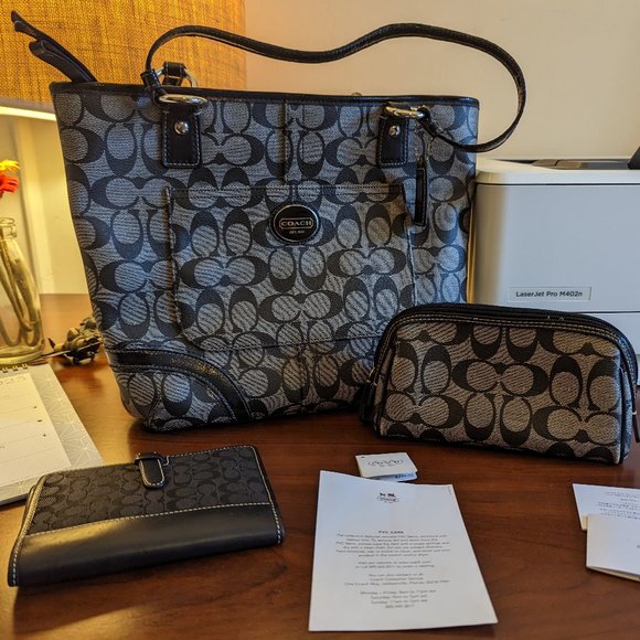 Coach | Bags | Coach Pvc Canvas Handbag Tote | Poshmark